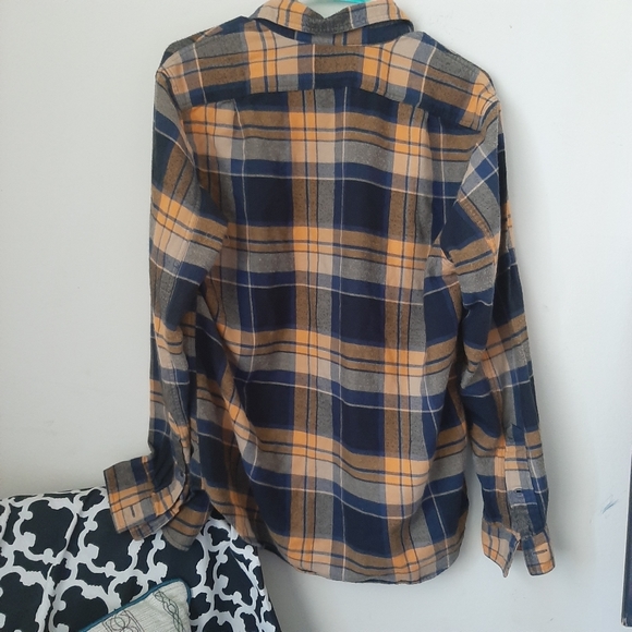 J. Crew | Tops | J Crew Uk Plaid Flannel Blue Yellow Style 28892 | Poshmark